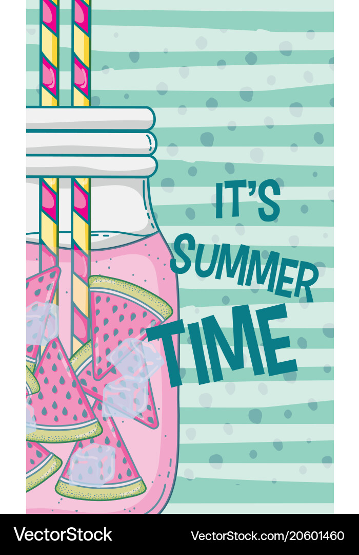 Sommerzeit Saft Cartoon Lizenzfreies Vektorbild