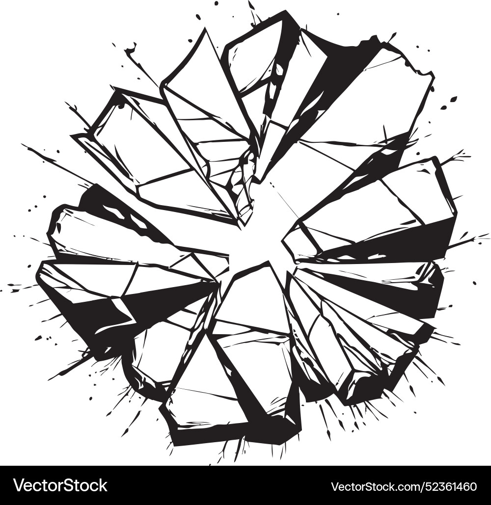 Splintered dreams vibrant broken glass Royalty Free Vector