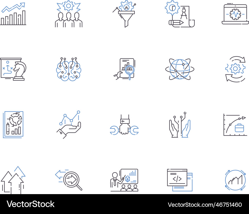 Structure icons outline collection Royalty Free Vector Image