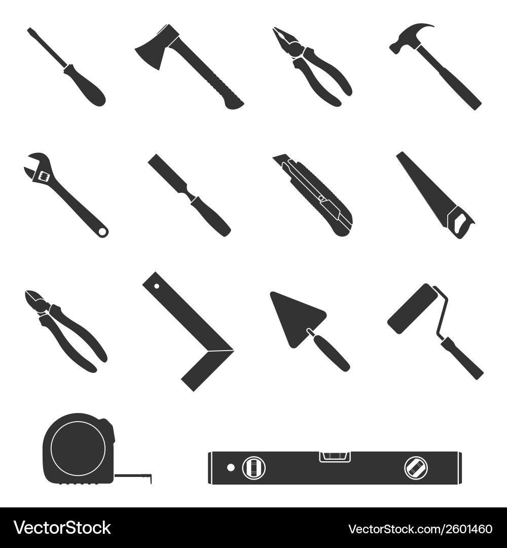 Tool Icon Set Royalty Free Vector Image - VectorStock