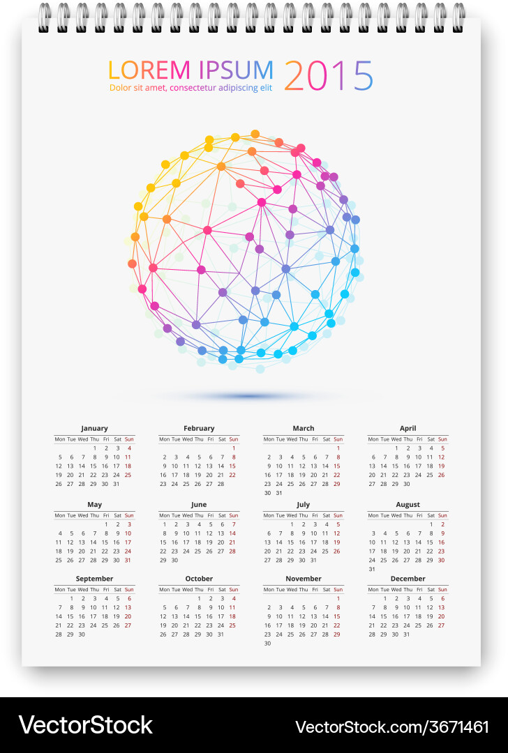 Calendar template Royalty Free Vector Image - VectorStock