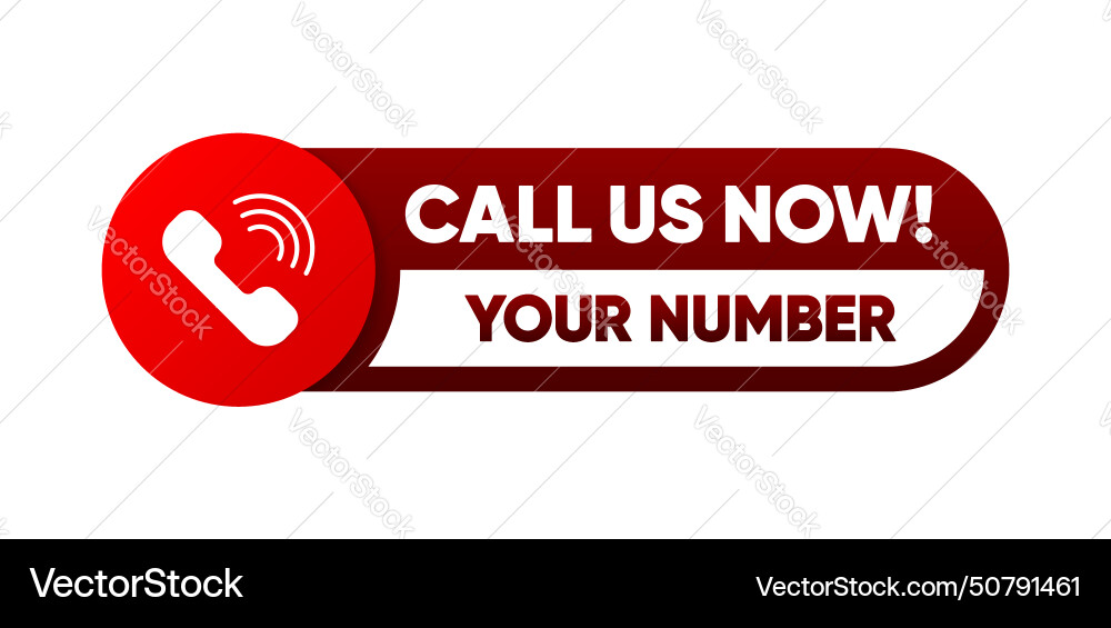 Call us now button template for communication Vector Image