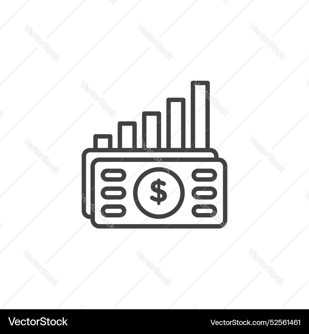 Capital gain icon set on white background Vector Image