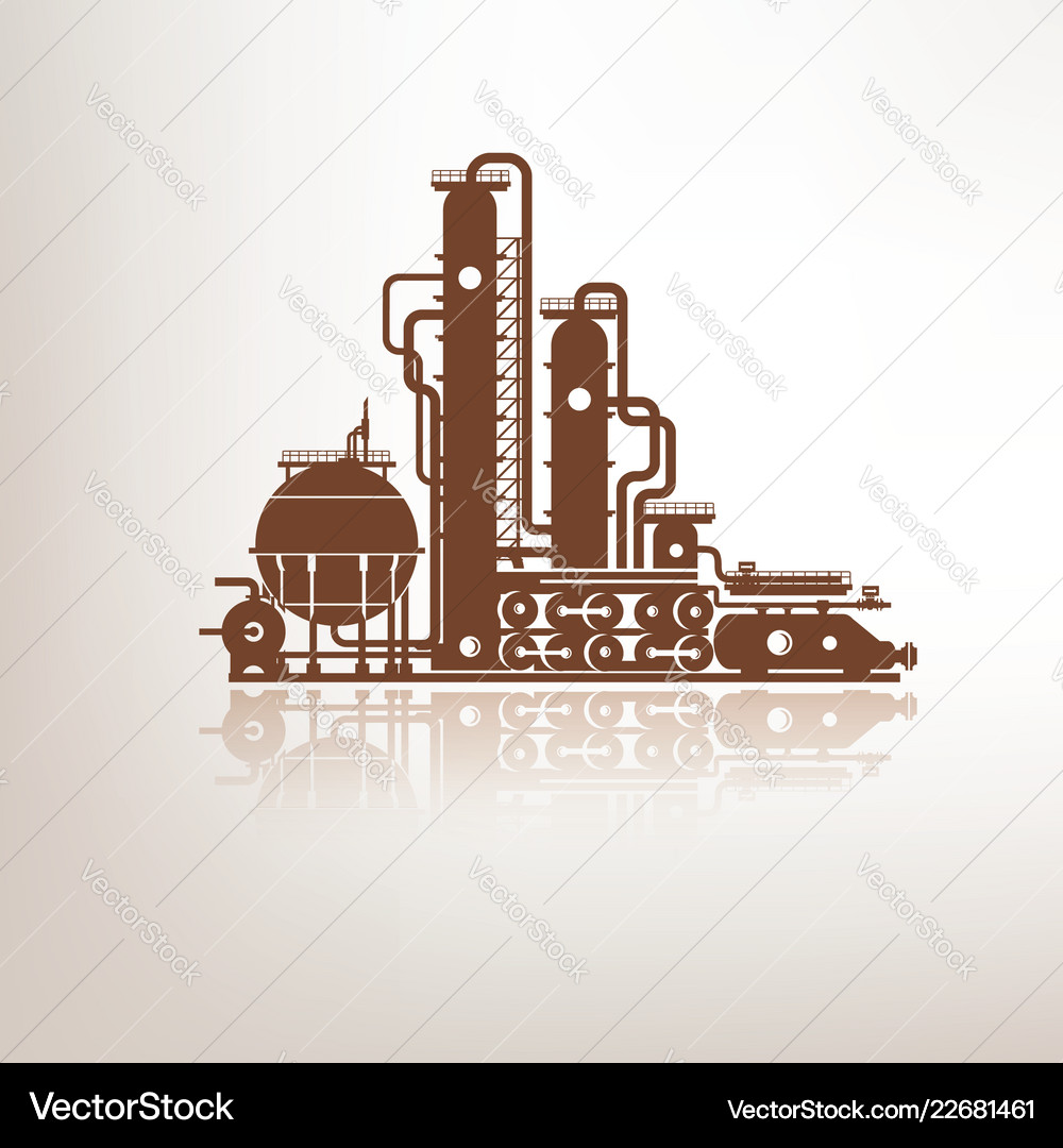 Chemical petrochemical or processing plant heavy Vector Image