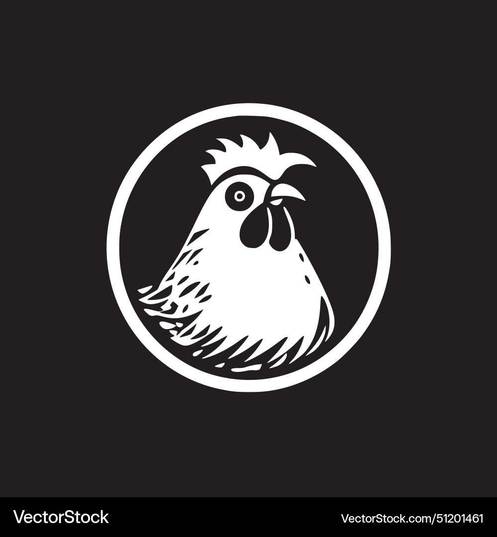 Chicken - minimalist and flat logo Royalty Free Vector Image