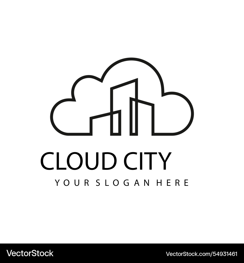 Cloud city logo design template Royalty Free Vector Image