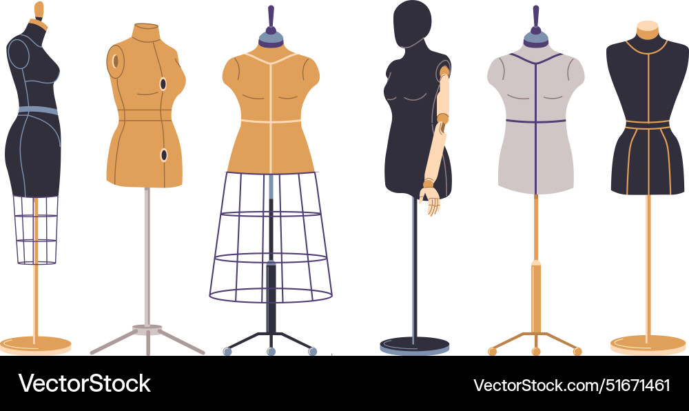 Different mannequin display Royalty Free Vector Image
