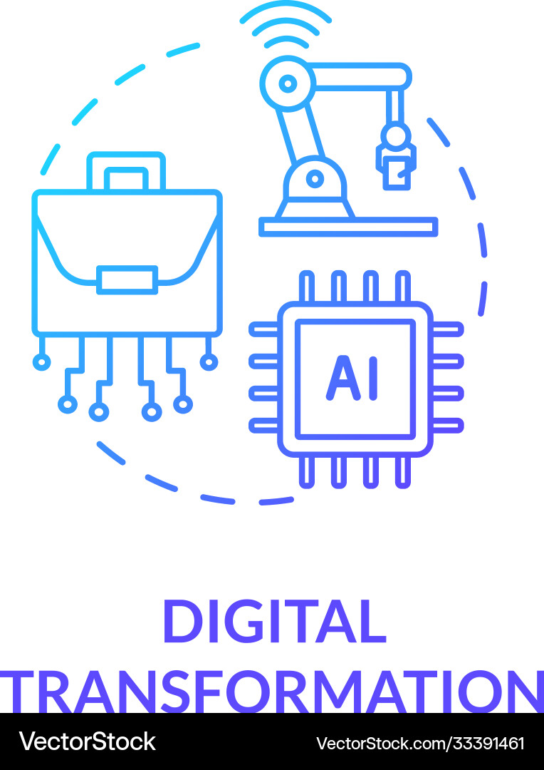 Digital transformation blue gradient concept icon Vector Image Digital transformation blue gradient concept icon Vector Image