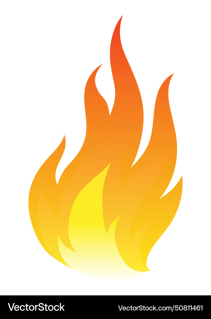 Fire flame icon cartoon heat wildfire or bonfire Vector Image