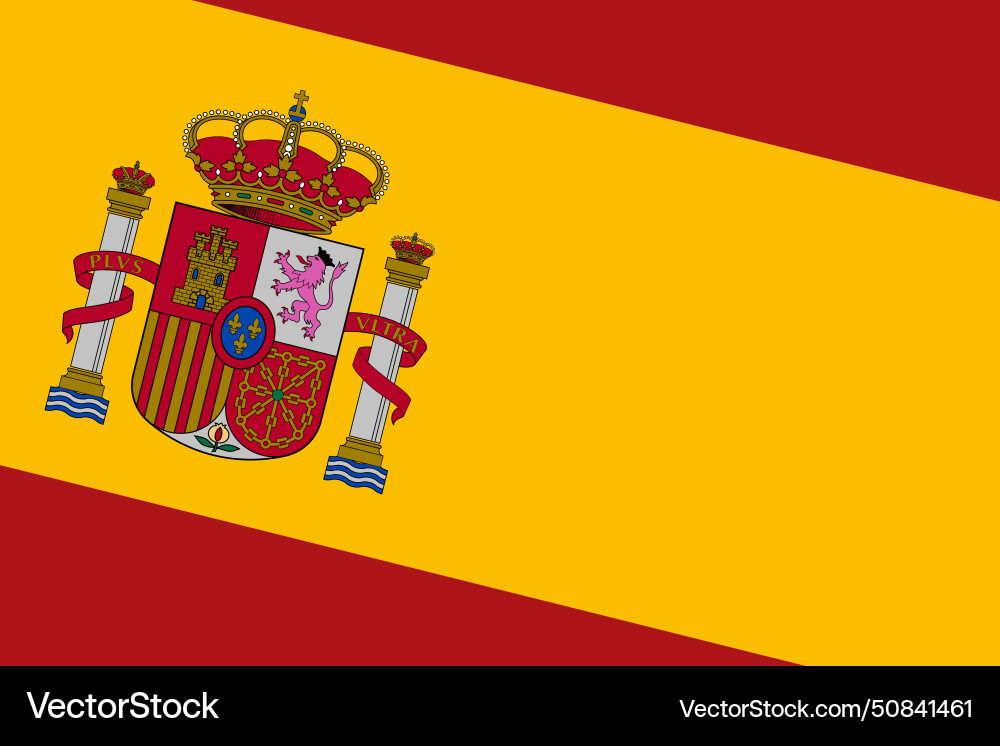 Rectagular flag cutout of spain Royalty Free Vector Image