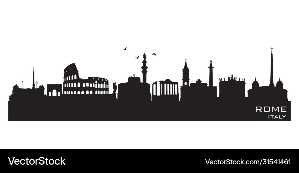Rome italy city skyline silhouette Royalty Free Vector Image