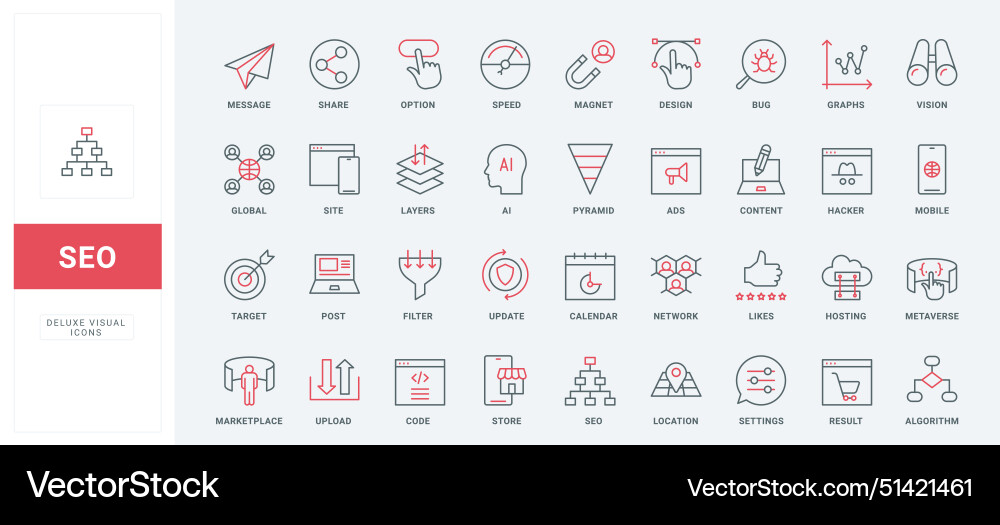 Seo optimization web traffic statistics Royalty Free Vector
