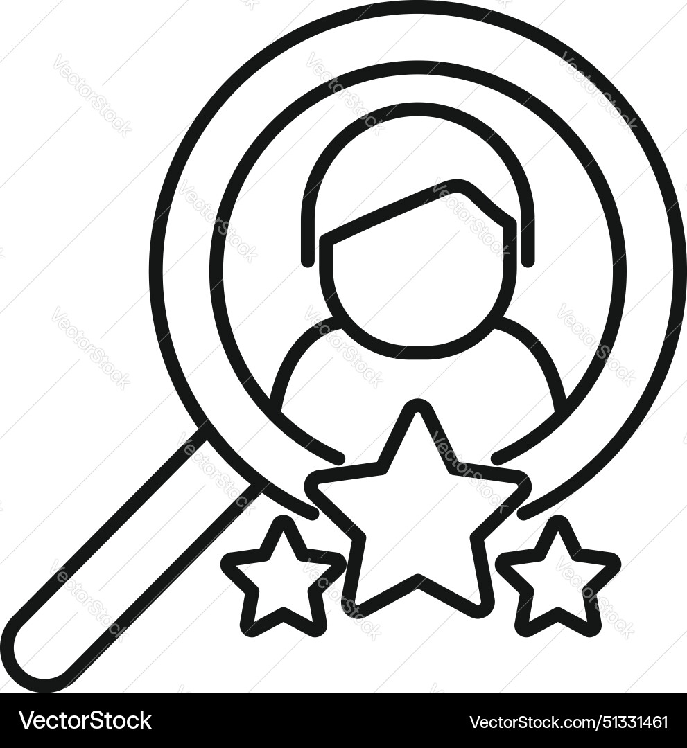 Talent search concept icon with magnifying glass Vector Image