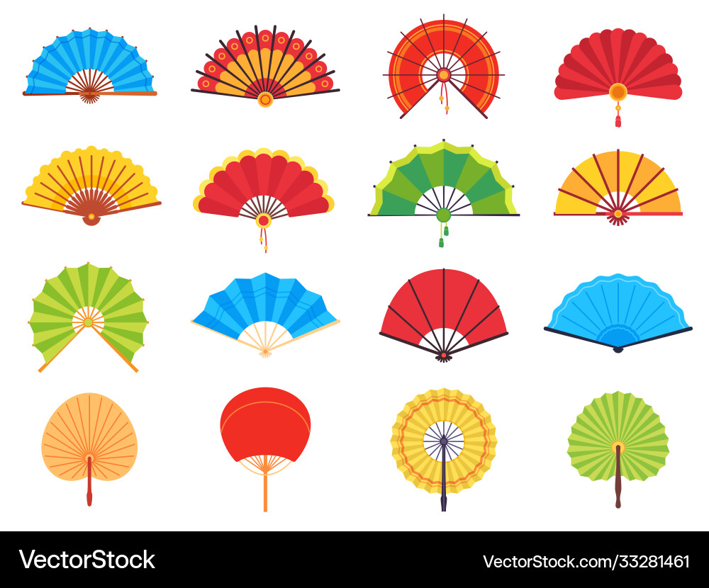 Traditional Asian Fans Royalty Free Vector Image