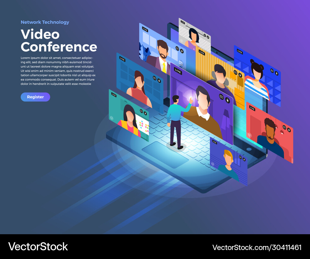 Video conference 10 Royalty Free Vector Image - VectorStock
