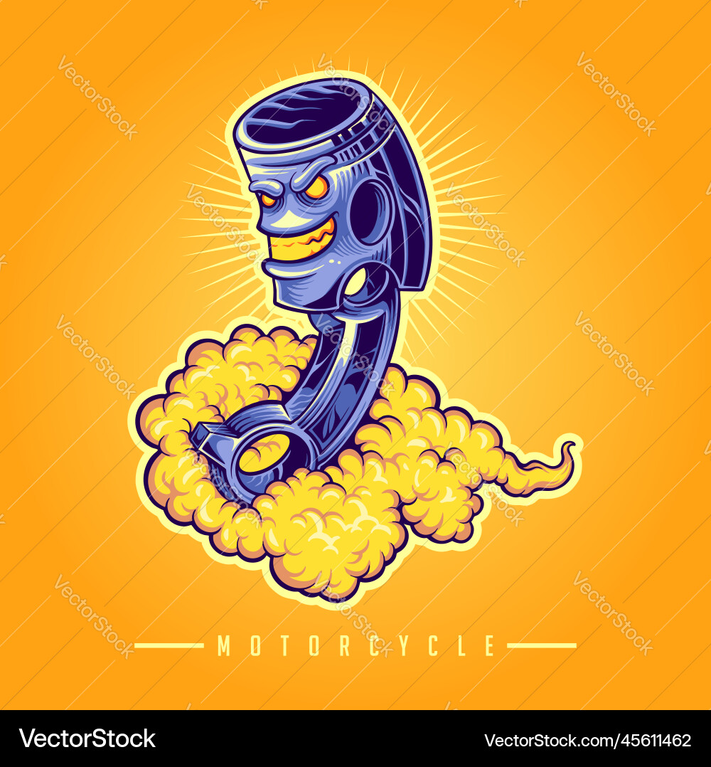Angry racing piston with smoke effect Royalty Free Vector