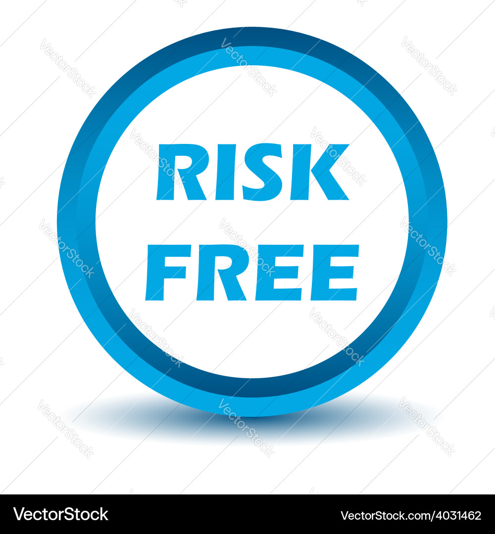 Blue risk free icon Royalty Free Vector Image - VectorStock