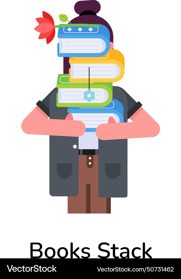 Books stack Royalty Free Vector Image - VectorStock