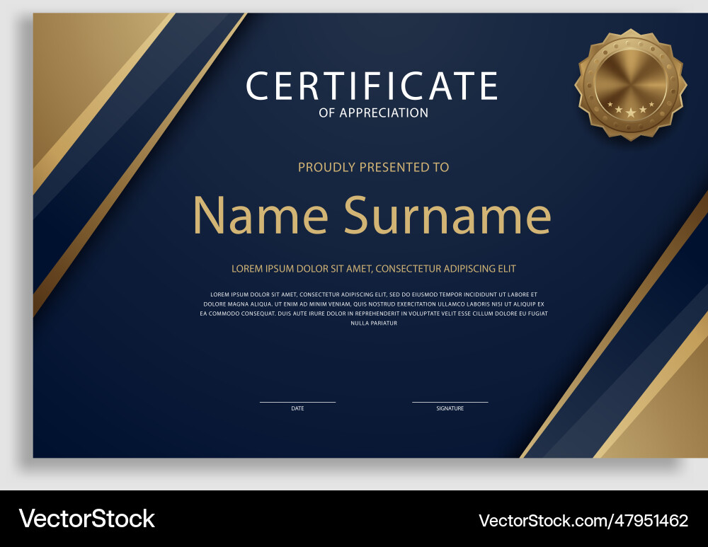 Certificate premium template awards diploma Vector Image