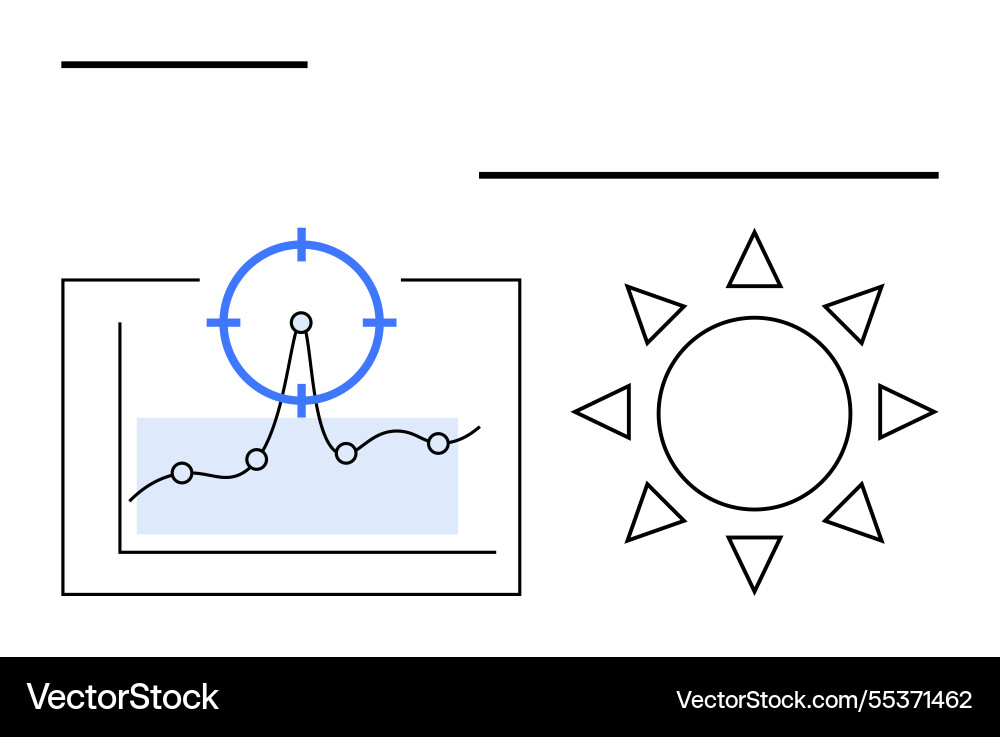 Data analytics with chart and sun symbol Vector Image