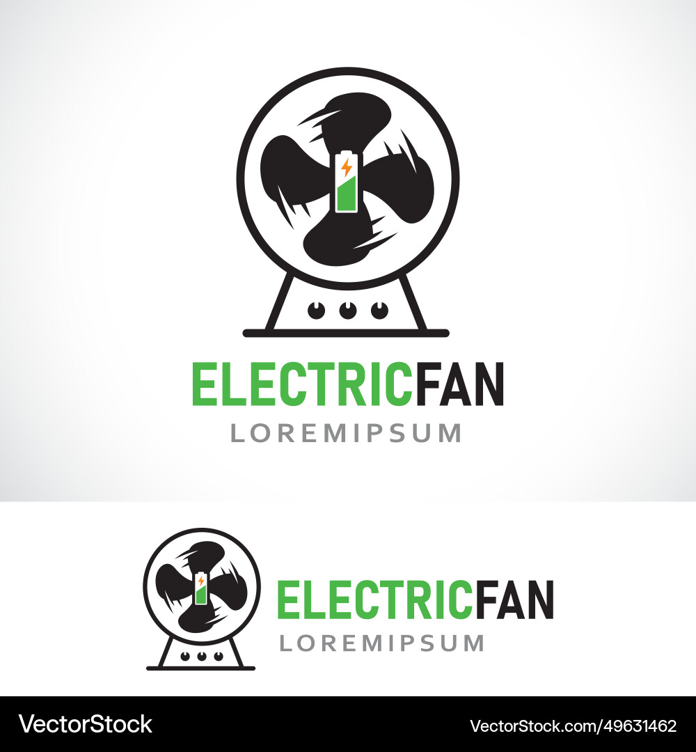 Electric fan logo design template Royalty Free Vector Image