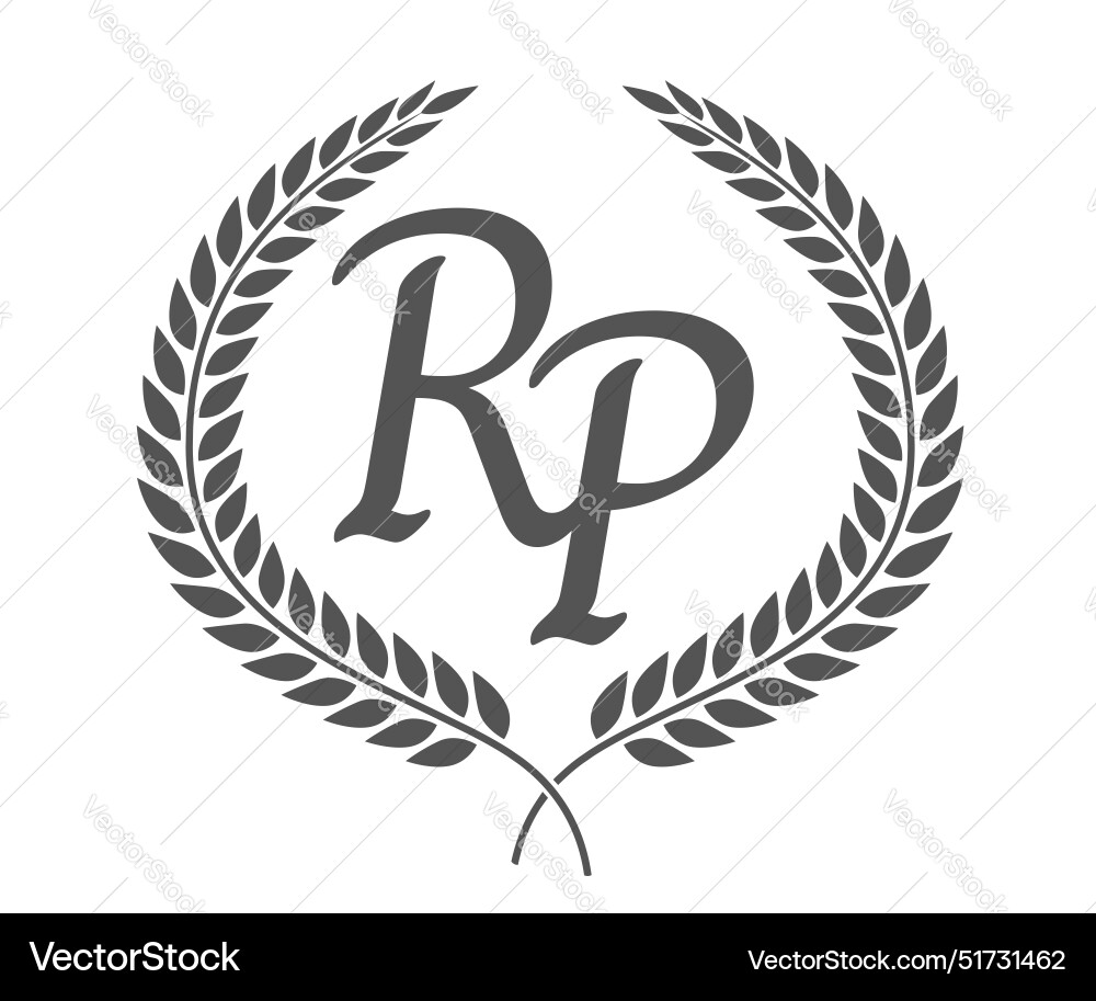 Ursprünglicher Buchstabe r und p rp Monogramm Logo Design
