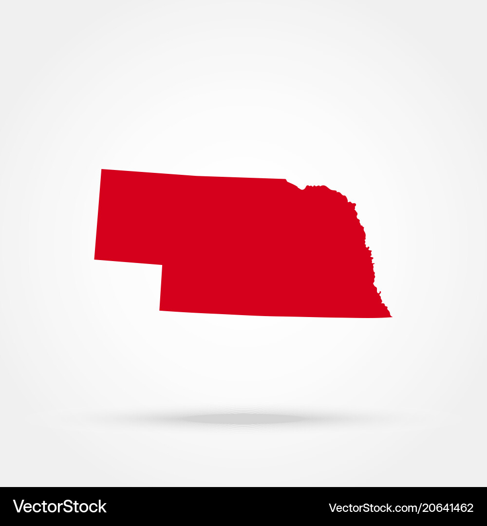 Map of the us state nebraska Royalty Free Vector Image