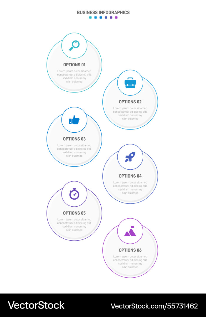 Vertical progress bar featuring 6 arrow-shaped Vector Image