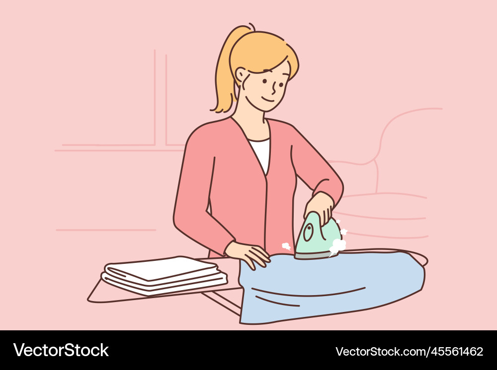 Board Cartoon Clothes Ironing Woman Vector Images (over 200)