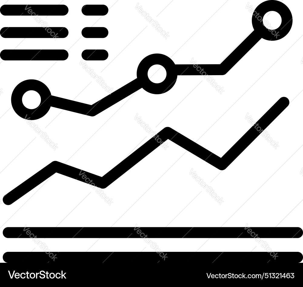 A black and white line graph icon symbolizing Vector Image