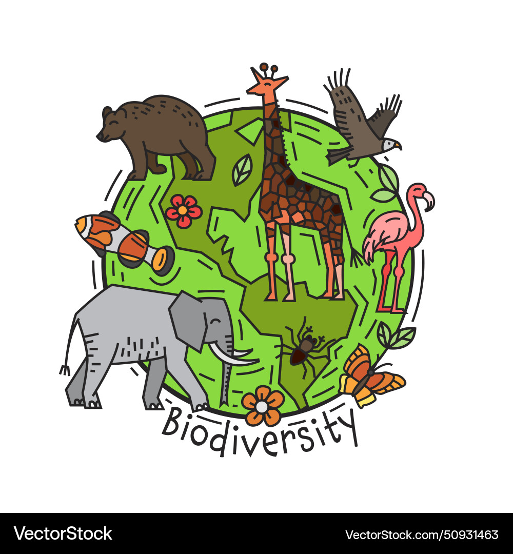 Biodiversity biological diversity variety Vector Image