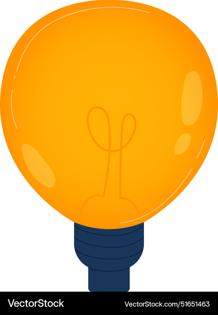 Bright orange lightbulb cartoon Royalty Free Vector Image