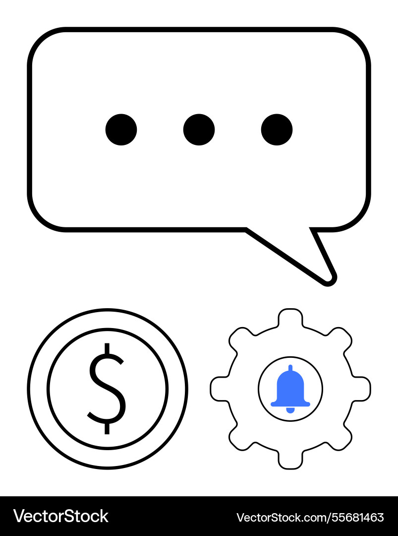 Communication finance and notification elements Vector Image