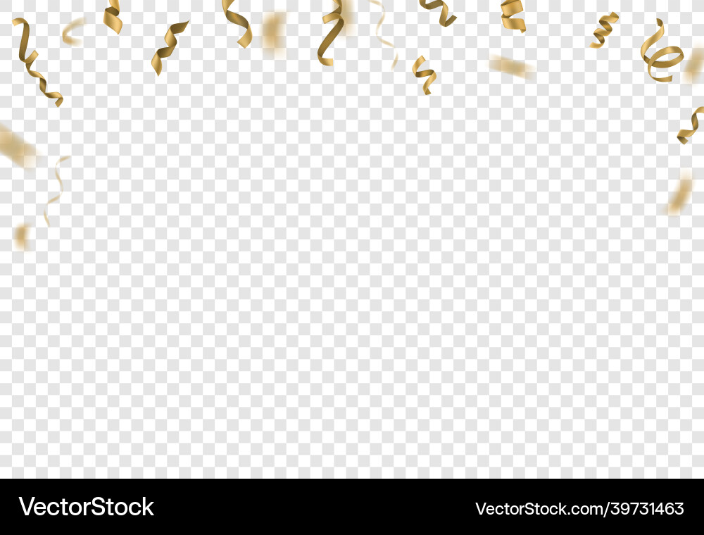 Golden flying ribbons on transparent background Vector Image