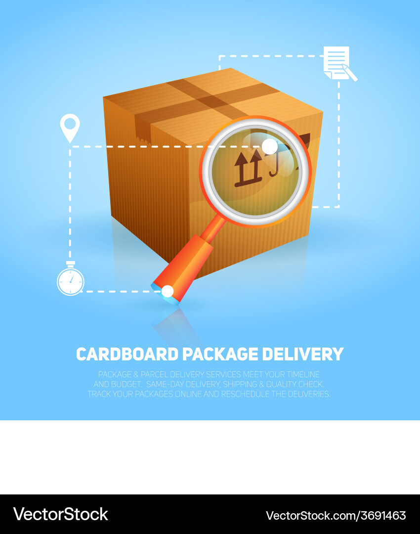 Logistic package poster Royalty Free Vector Image