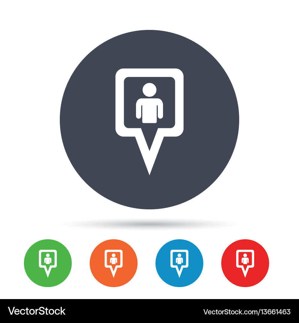 Map pointer user sign icon marker symbol Vector Image