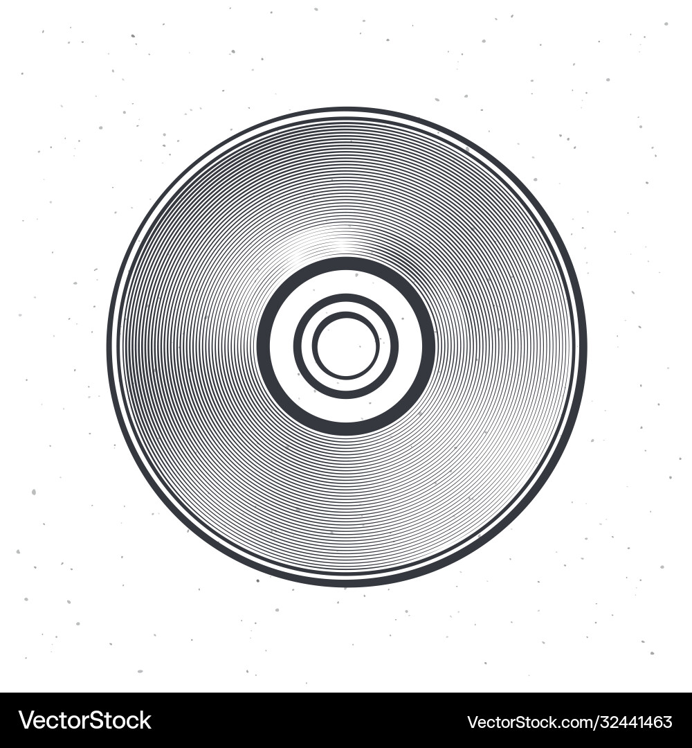Outline compact disc optical laser disk Royalty Free Vector