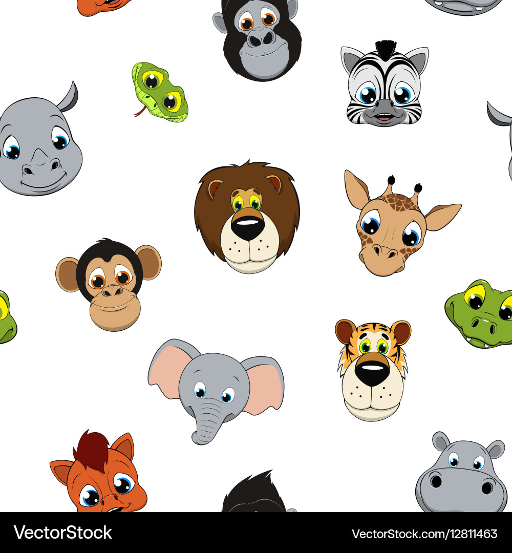 Pattern of funny animals Royalty Free Vector Image