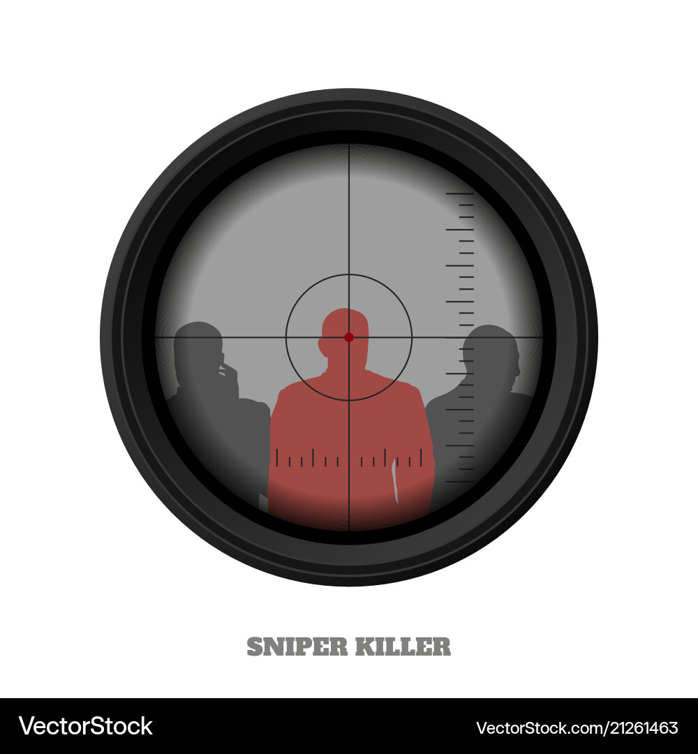 Sniper rifle scope military weapon view Royalty Free Vector