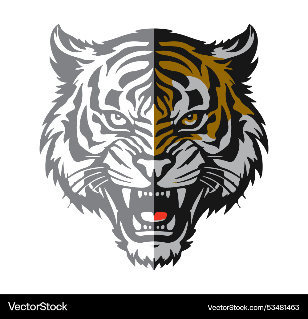 Tiger head design art for tattoo Royalty Free Vector Image