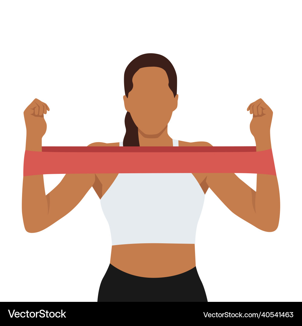 Toned arm stretch with resistance band exercise Vector Image