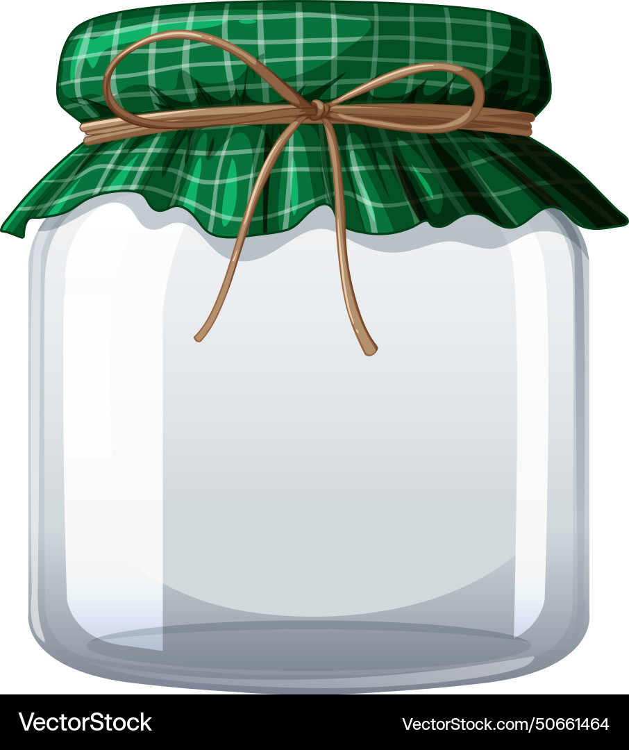 A clear empty glass jar Royalty Free Vector Image