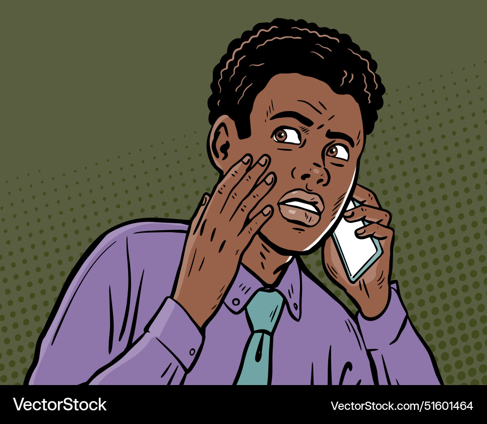 A man in tie makes secret phone call Royalty Free Vector