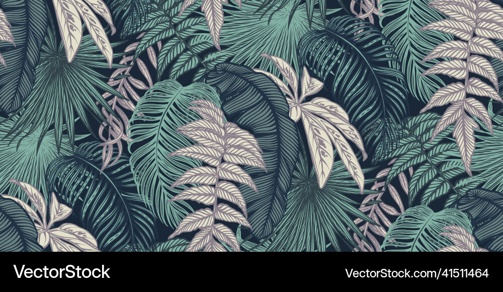 Beautiful seamless pattern with tropical jungle Vector Image