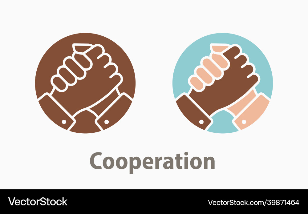 Cooperation icon logo template Royalty Free Vector Image