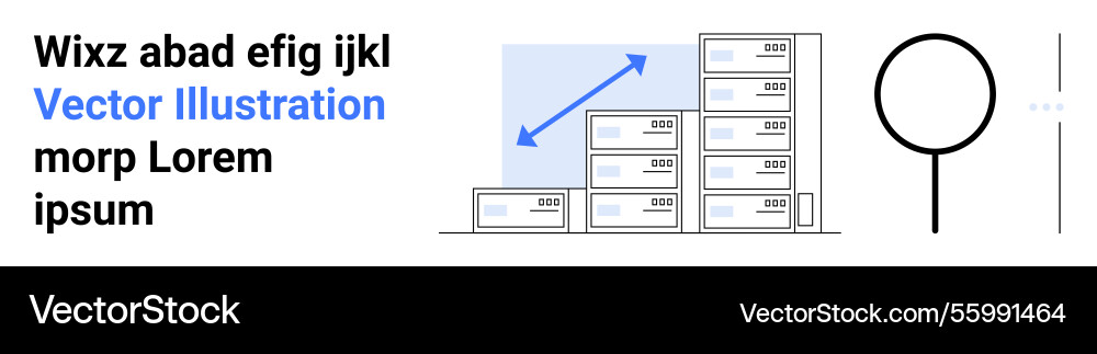Data storage servers with growth arrow Royalty Free Vector