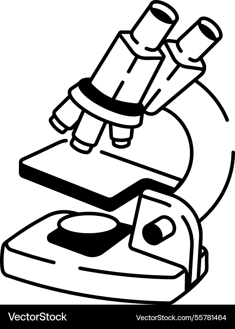 Doodle icon showcasing a microscope Royalty Free Vector