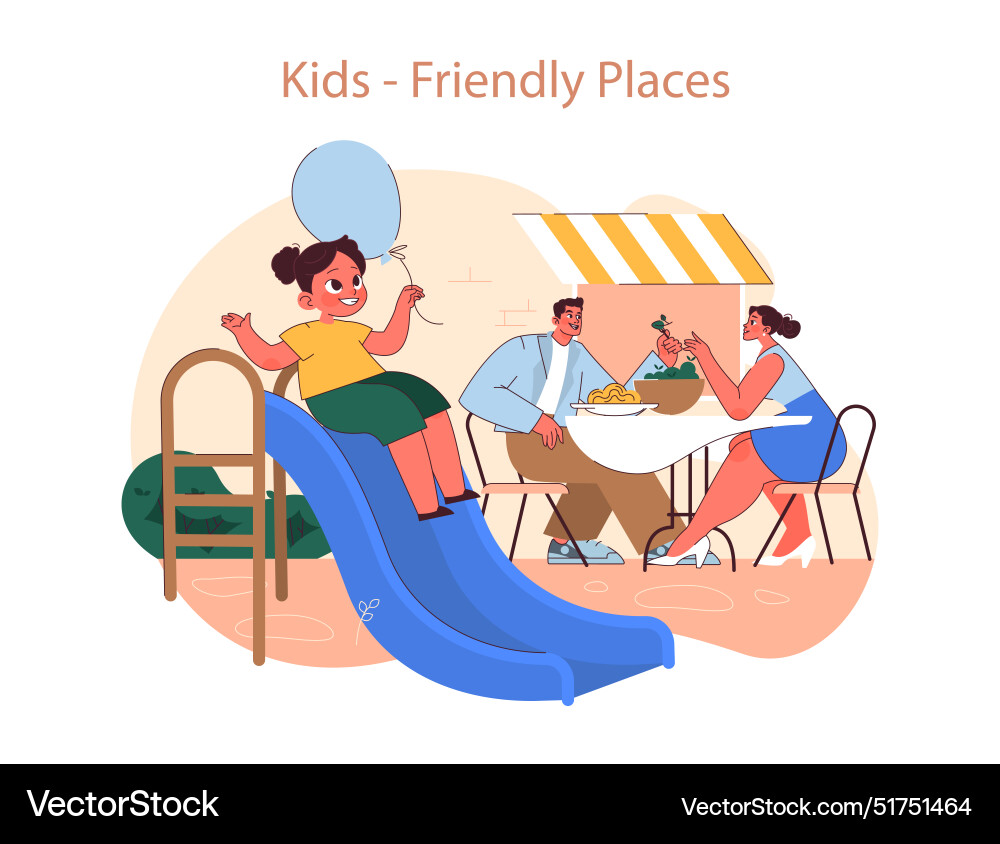 Kids-friendly places concept Royalty Free Vector Image
