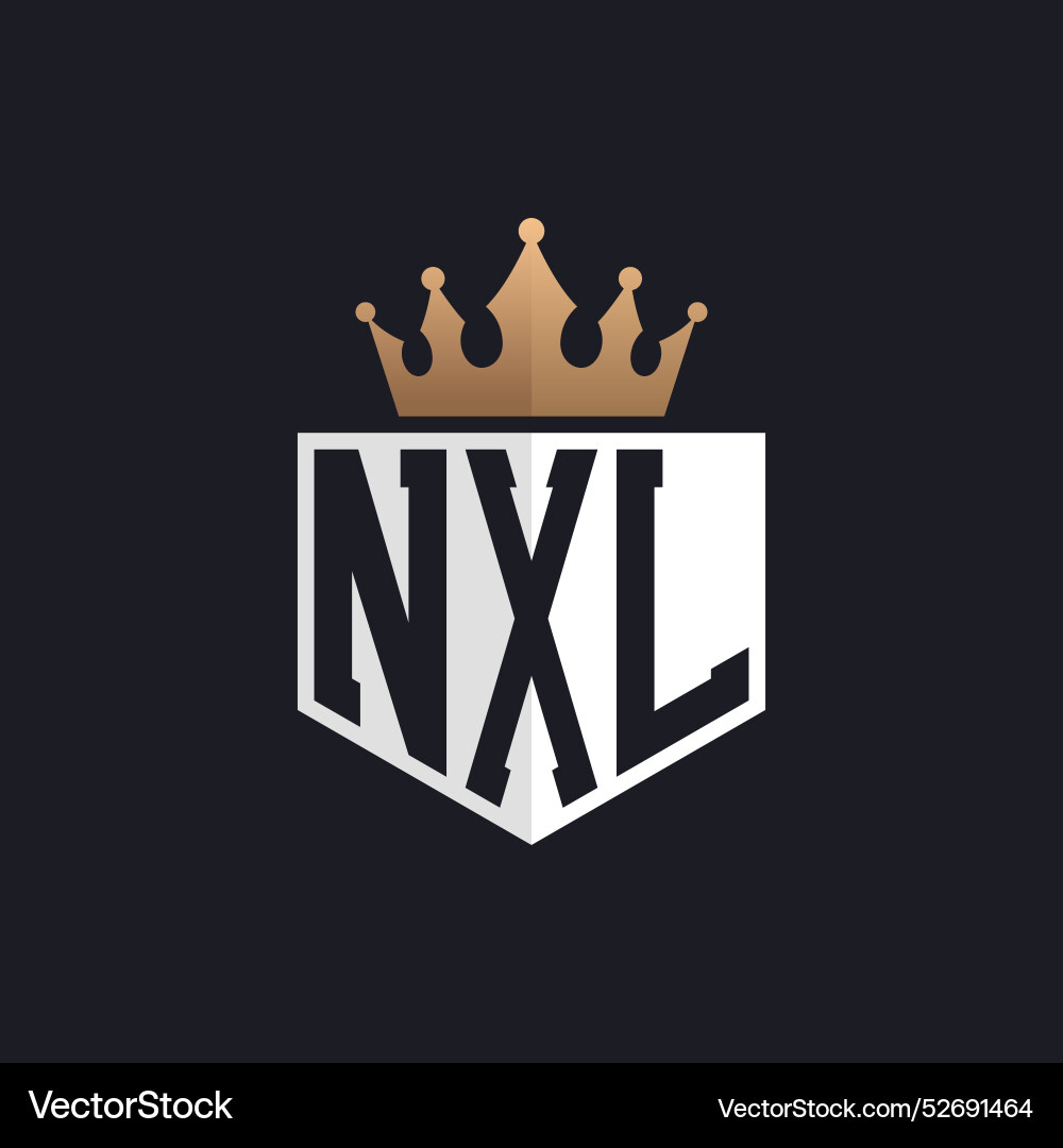 Luxury nxl logo with crown elegant initials Vector Image