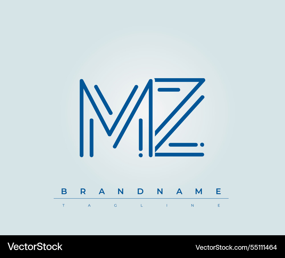 Mz technology letter logo template Royalty Free Vector Image